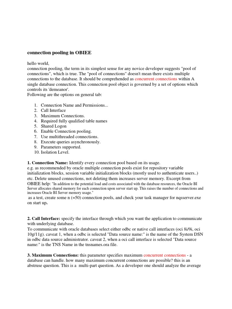 Connection Pool | PDF | Oracle Database | Databases