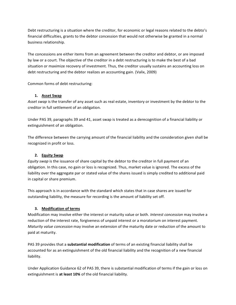 Debt Restructuring | PDF | Debt | Swap (Finance)