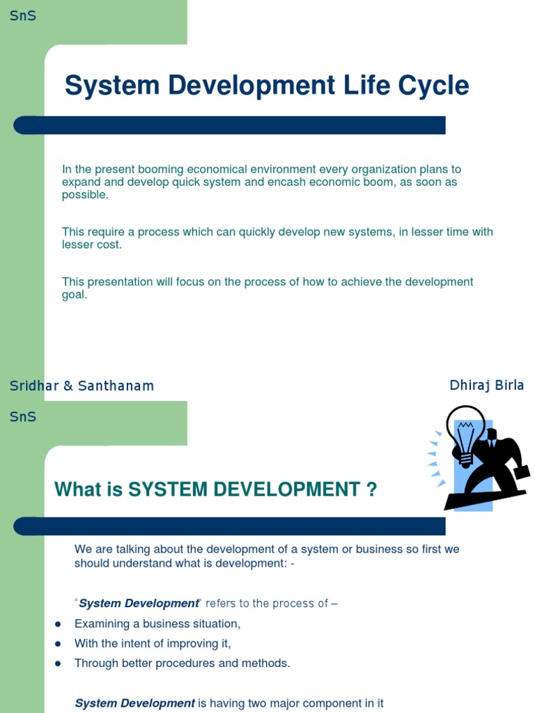 System Development Lifecycle | PDF | Feasibility Study | Input/Output