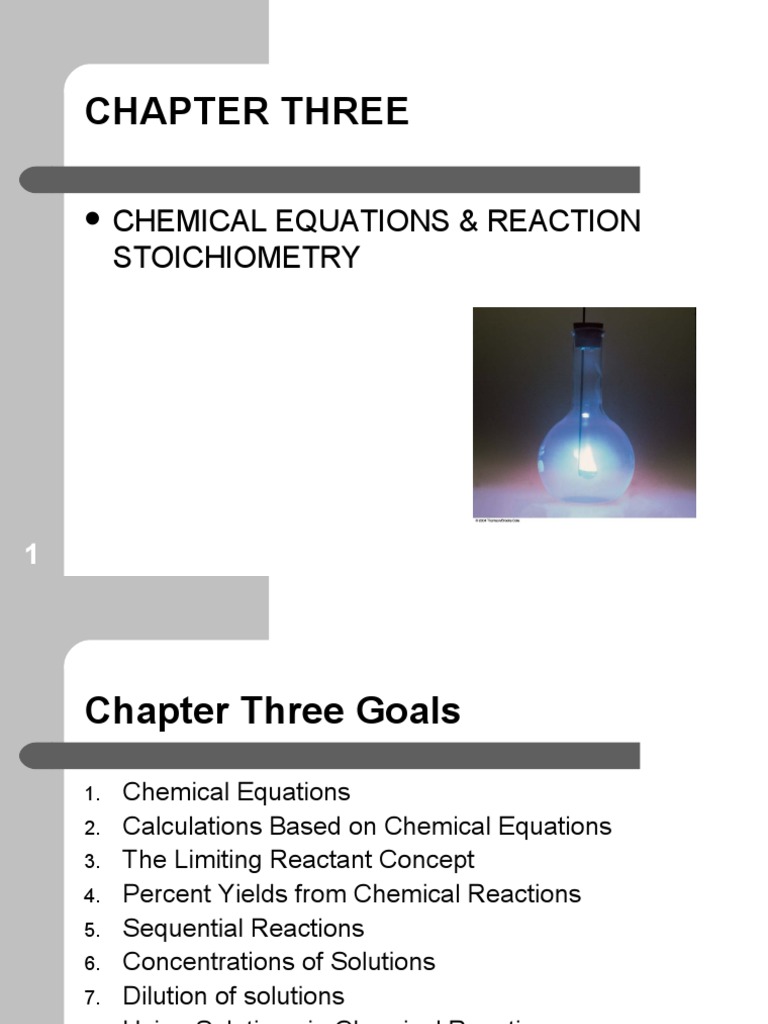 Chemical Equations and Stoichiometry Guide | PDF | Concentration ...