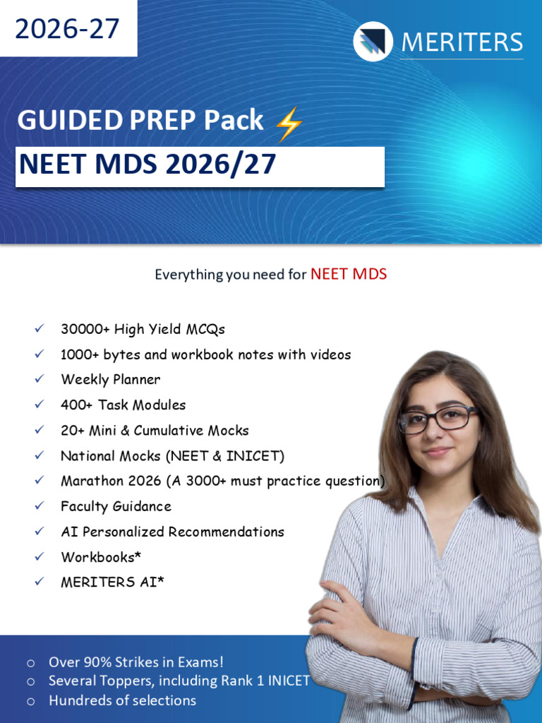 Neet Mds 2026-27 Guided Prep Pack-1 | PDF