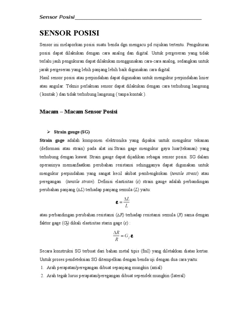 Sensor Posisi | PDF | Sains & Matematika