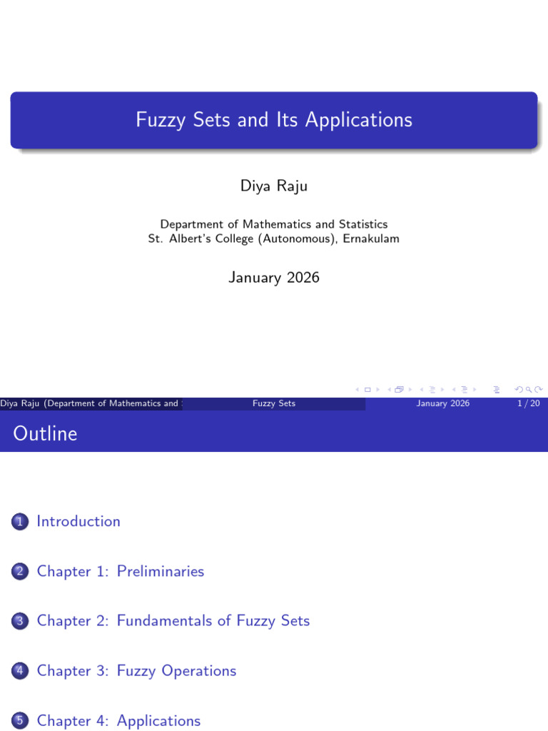 Fuzzy Sets and Its Applications: Diya Raju | PDF