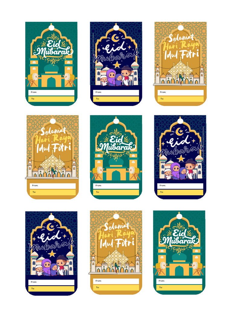 Warna Warni Ilustratif Lucu Hangtag Lebaran Dokumen A4 - 20260312 ...