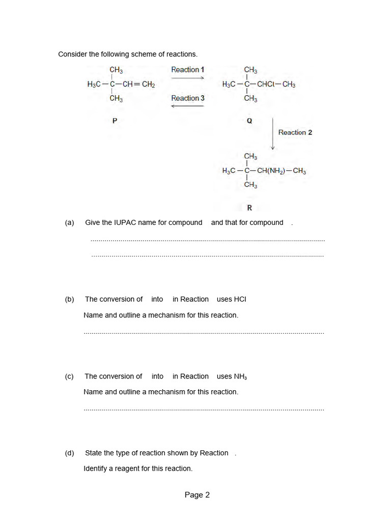 Nucleophilic Subtitution 1 QP | PDF | Chemical Reactions | Alkene