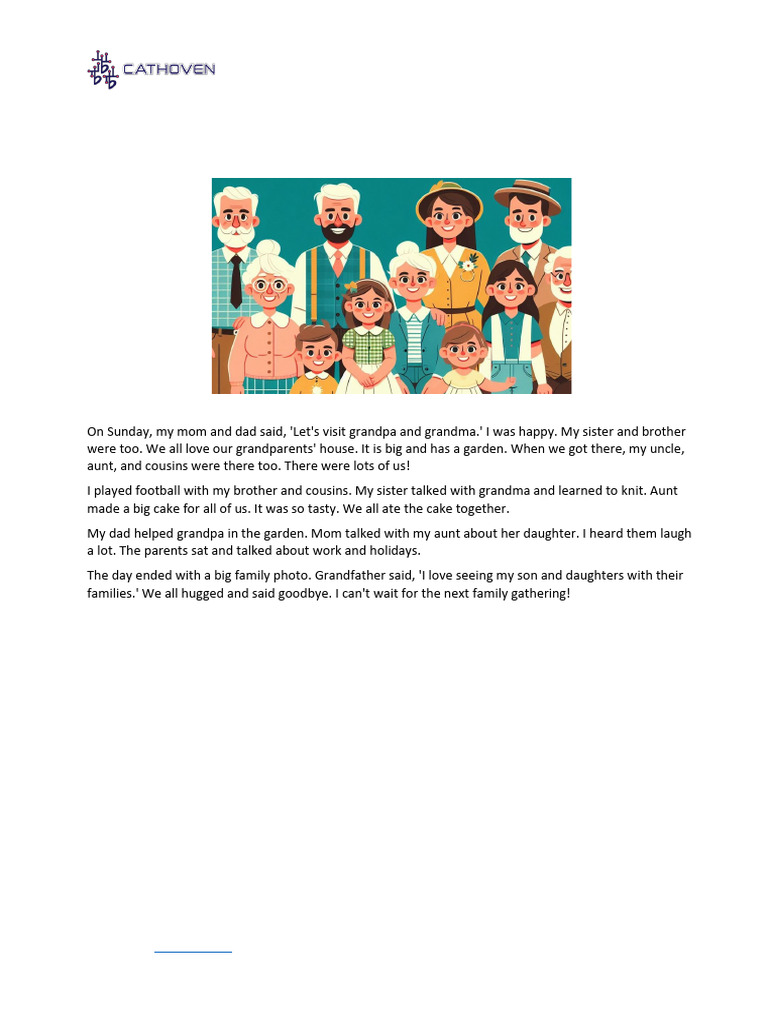 Reading Lesson Family Gathering Pre Intermediate CEFR A2 | PDF