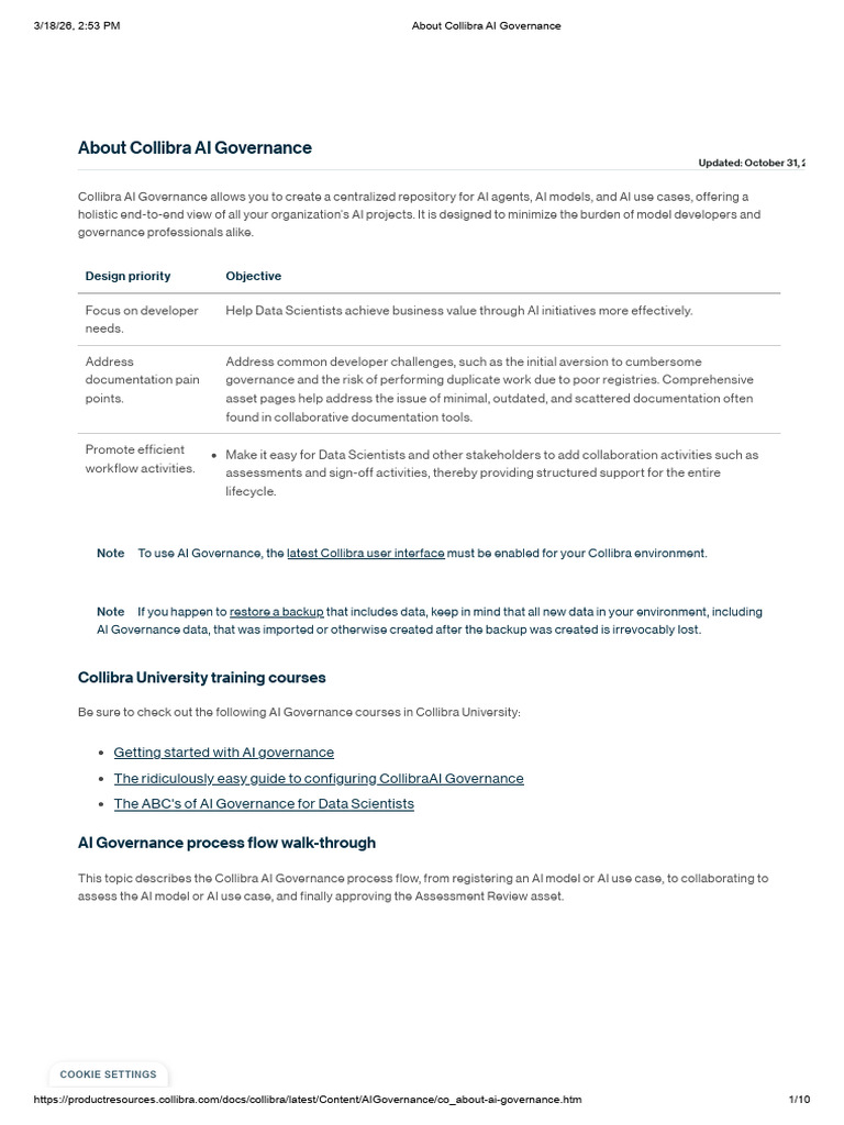 About Collibra AI Governance | PDF