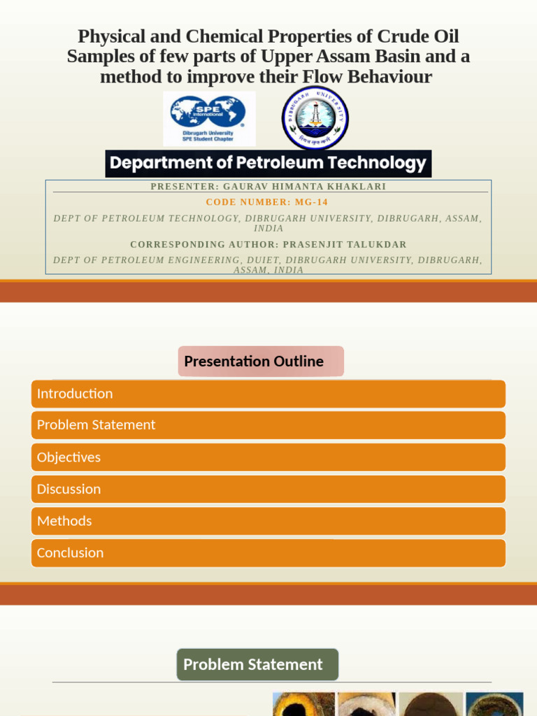 Physical and Chemical Properties of Crude Oil Samples of Few Parts of ...