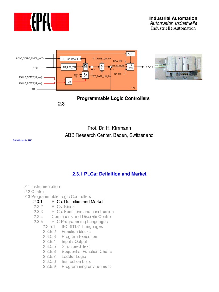 Industrial Automation PLC Intro | PDF | Programmable Logic Controller ...