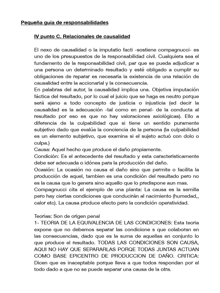 Guia ptos daños | PDF | Causalidad | Intención (Derecho Penal)
