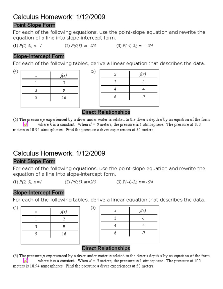 Lines and Slopes in Calculus | PDF
