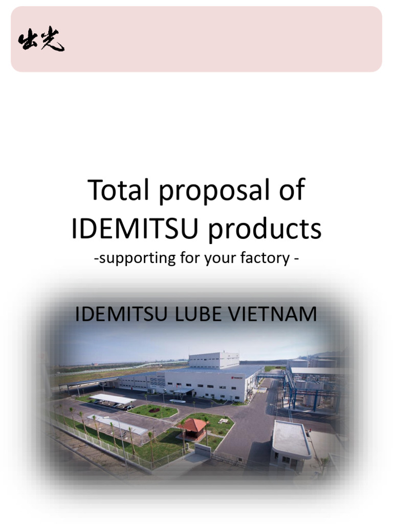 【English】Flyer Idemitsu Product | PDF | Lubricant | Machines