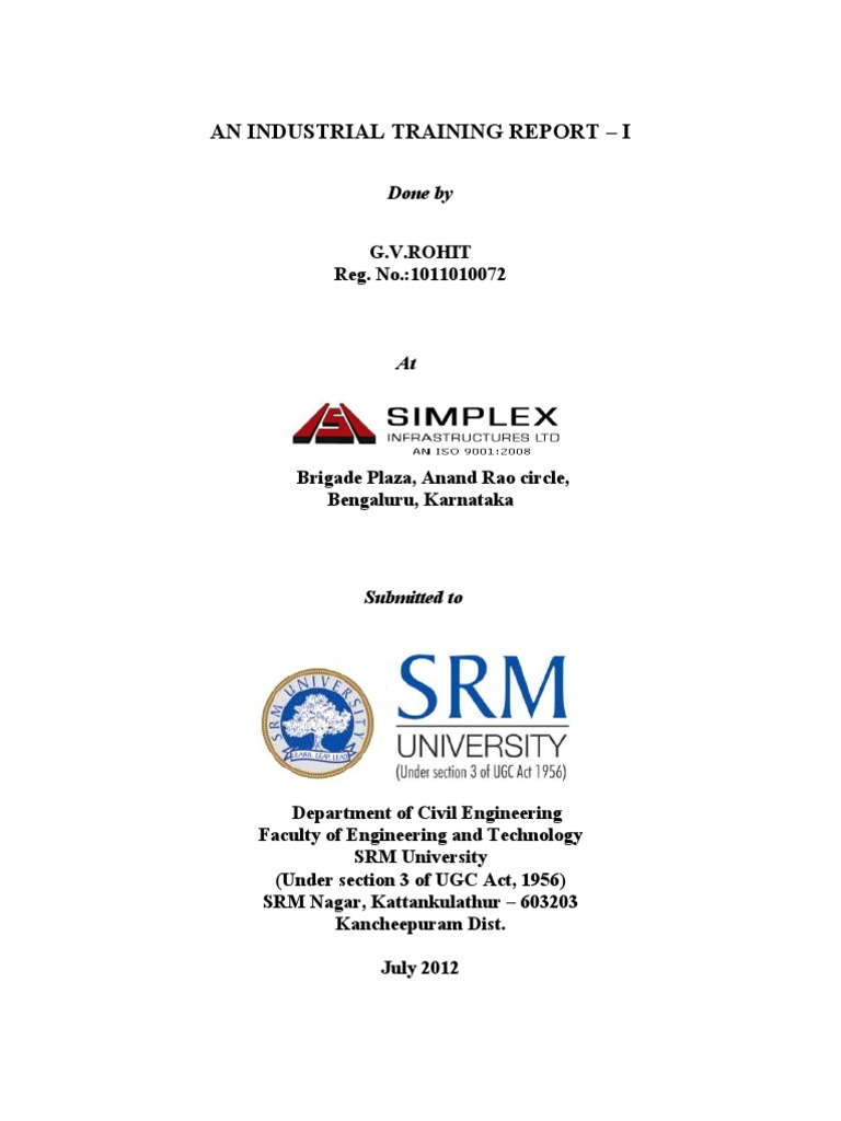 Industrial Training Report - G.V. Rohit | PDF | Engineering ...