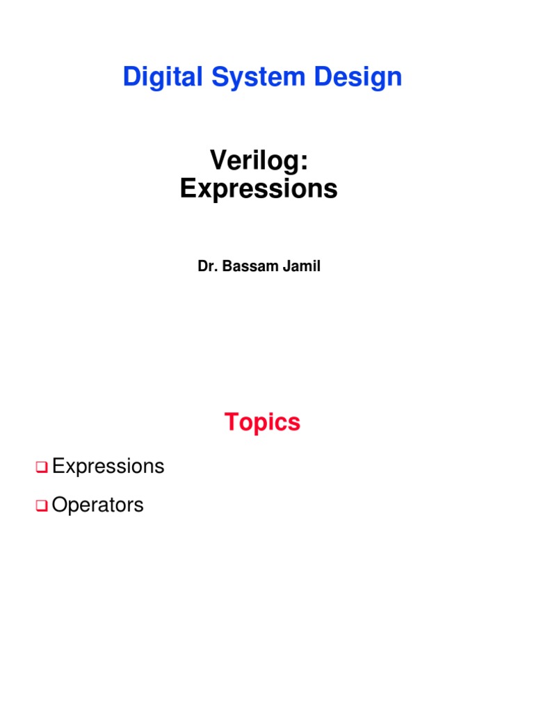 Verilog Basics 2 Expressions | PDF