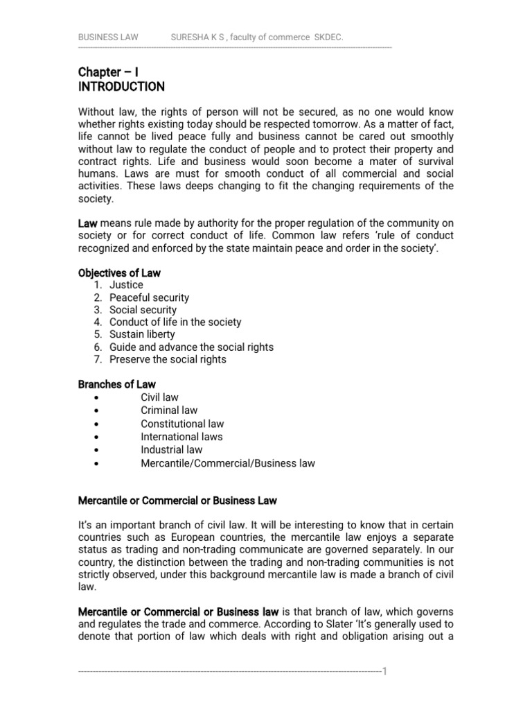 Business Regulations Notes-1 | PDF