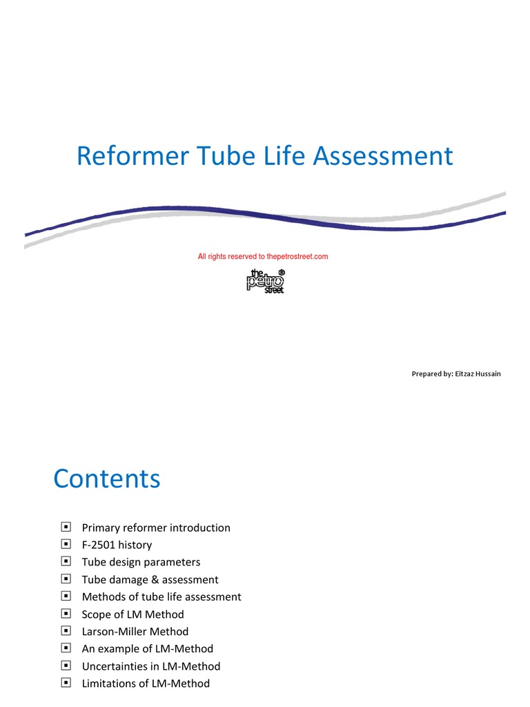 Reformer Tube Life Assessment Thepetrostreet | PDF | Strength Of ...