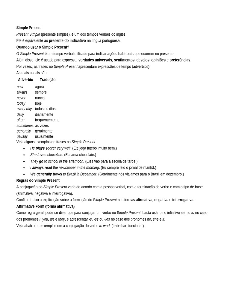 Simple Present | PDF