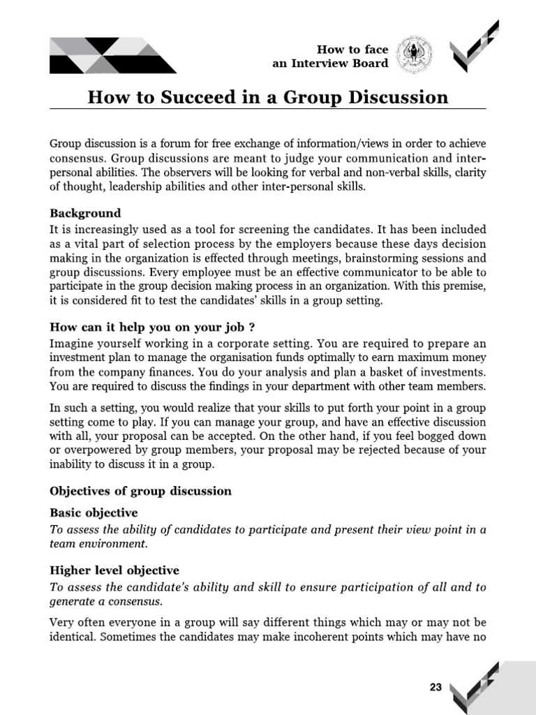 How To Succeed in A Group Discussion | PDF
