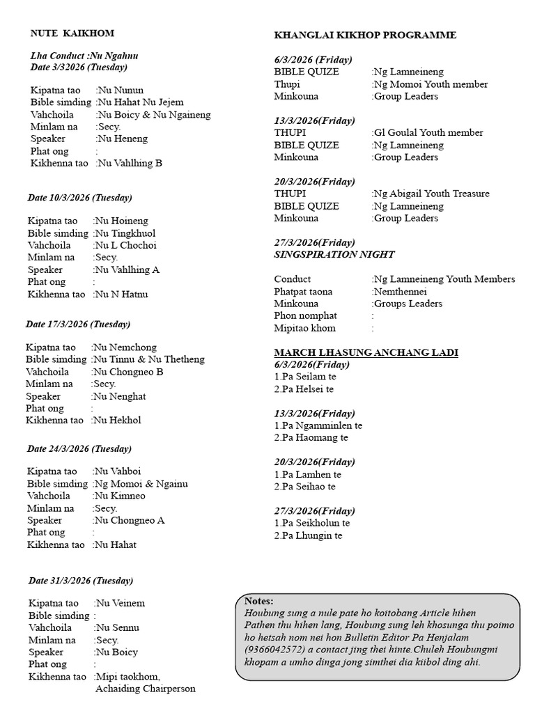 Bulletin MArch 2 | PDF
