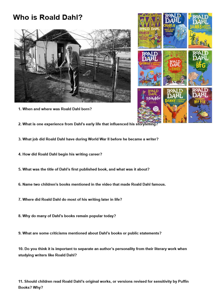 Roald Dahl Bio | PDF