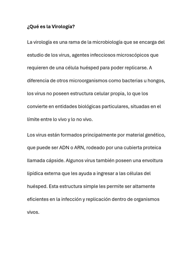 Qué Es La Virología | PDF