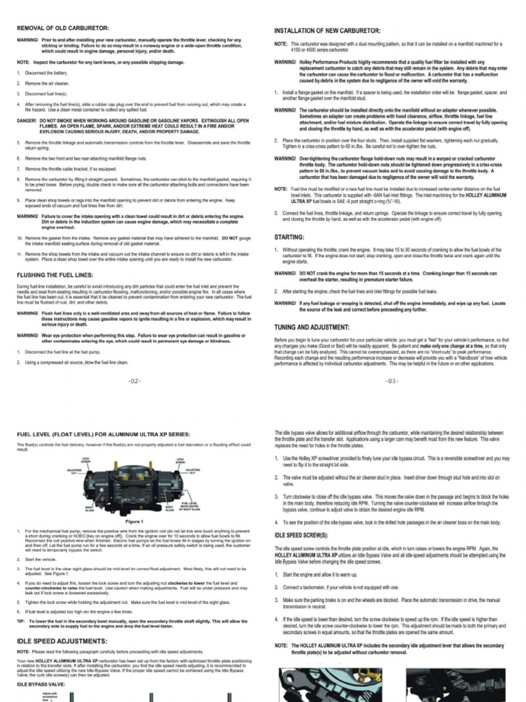 Holley Carb Tuning | PDF