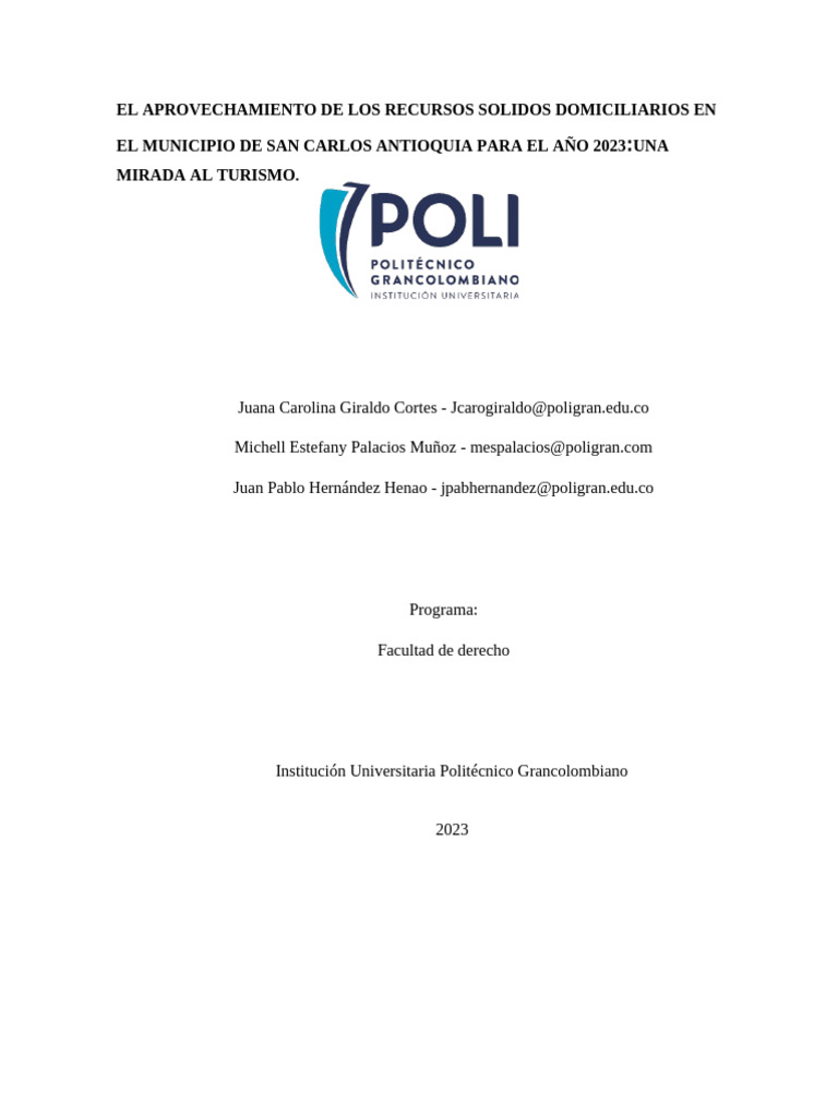 Plan Detallado San Carlos Antioquia | PDF