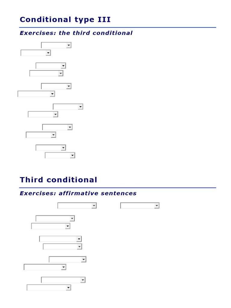 3rd Conditional Exercises and Quiz | PDF