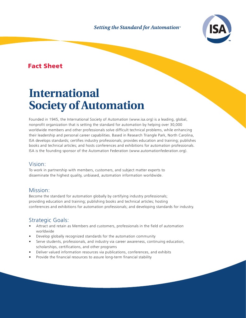 ISA Fact Sheet | PDF | Science And Technology | Business