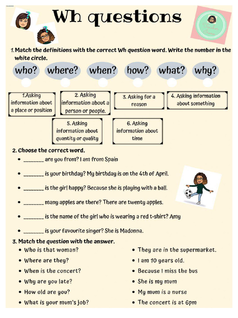 Worksheet WH Question Words | PDF