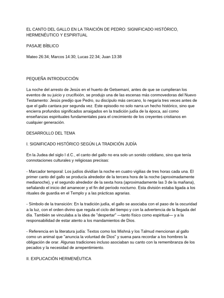 El Canto Del Gallo | PDF | Jesús | Pascua de Resurrección