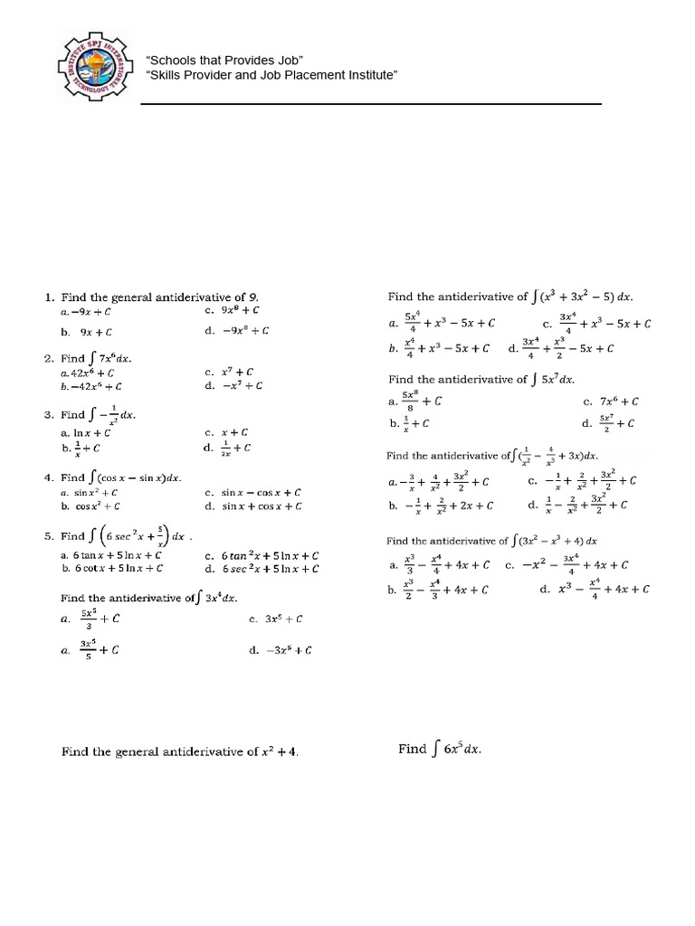 25 Basic Calculus Test Paper (4th Quarter) | PDF