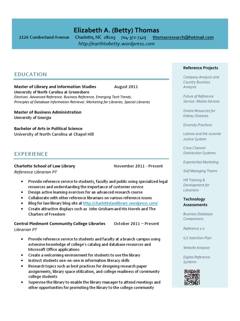 Thomas, Elizabeth A. (Betty) - Resume | PDF
