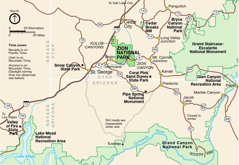 Area Map of Zion National Park | PDF