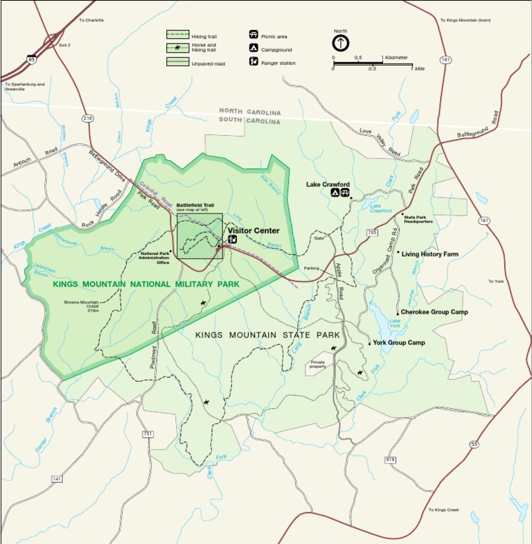 Park Map of Kings Mountain National Military Park | PDF | Travel