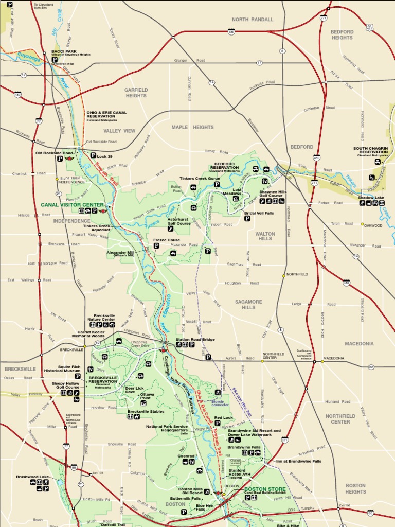 Park Map of Cuyahoga Valley National Recreation Area | PDF