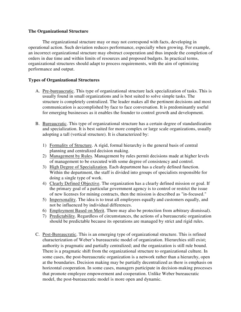 The Organizational Structure | PDF | Organizational Structure | Business