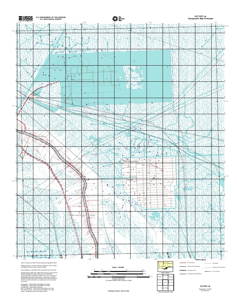Topographic Map of Cut Off | PDF | United States Geological Survey ...
