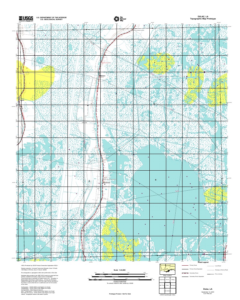 Topographic Map of Dulac | PDF | United States Geological Survey ...