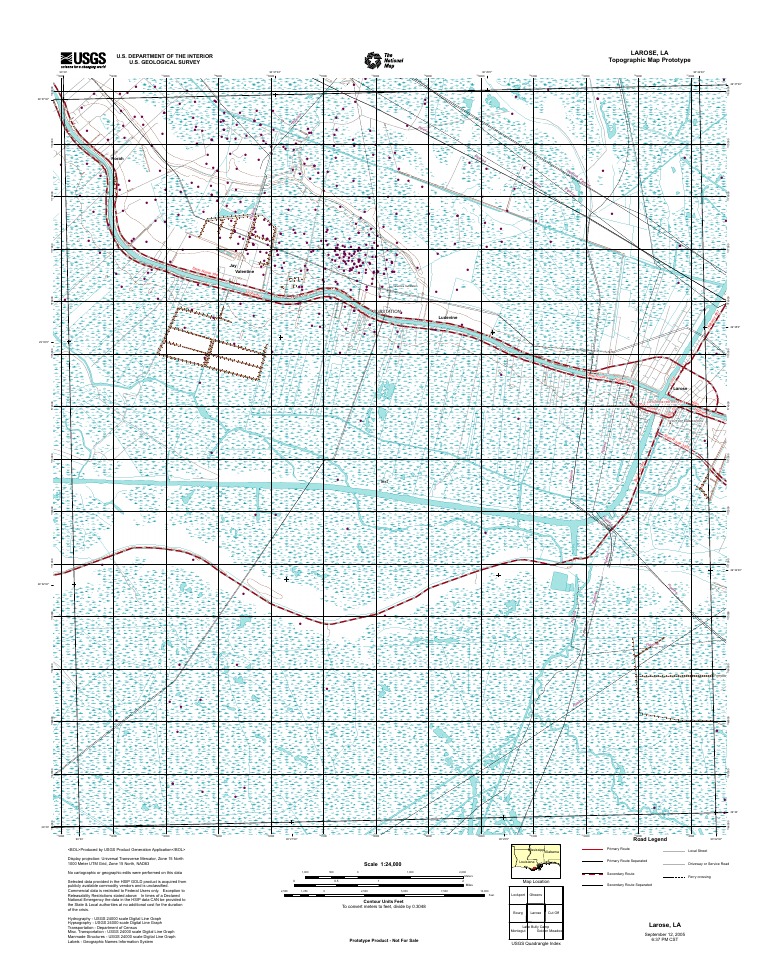 Topographic Map of Larose | PDF | United States Geological Survey ...