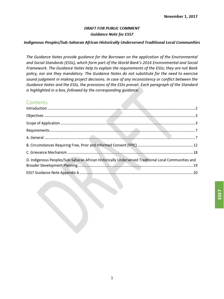 ESS 7 Guidance Notes | PDF
