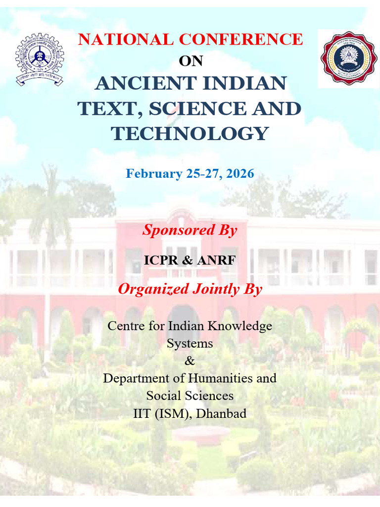 Schedule of An National Conference On Ancient Indian Science and ...