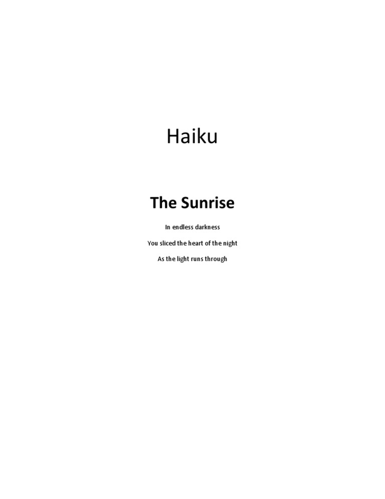 Haiku on Sunrise and Light | PDF