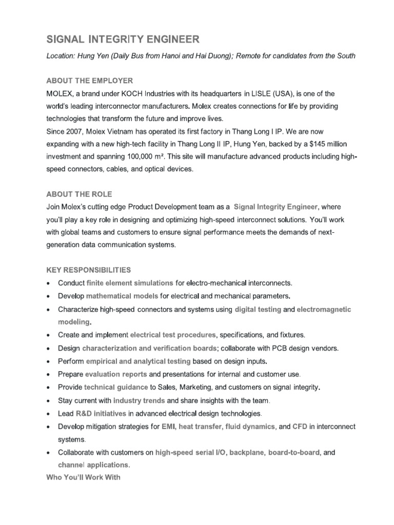 JD - Signal Integrity Engineer | PDF
