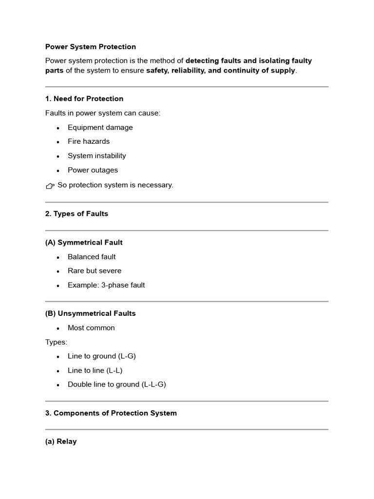 Basic of Power System Protection | PDF