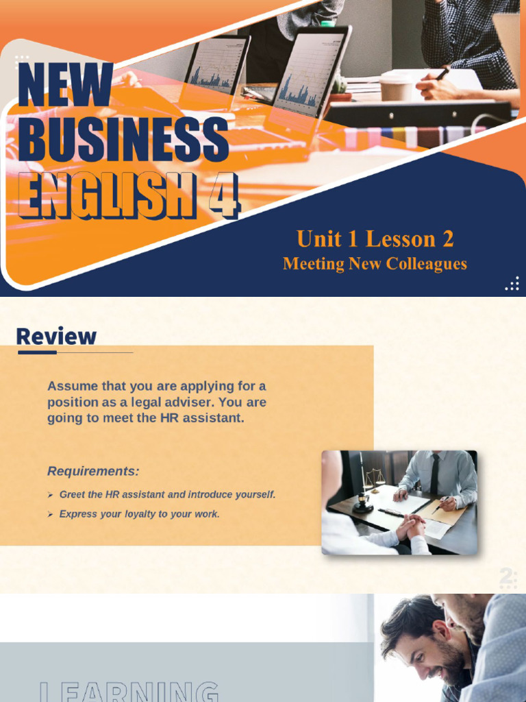 BusinessEnglish4 Unit1 Lesson2 LessonSlides | PDF
