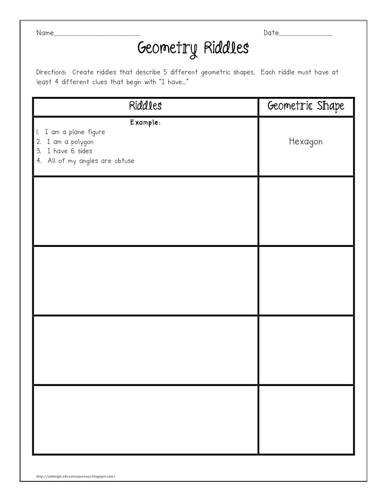 Geometry Riddles | PDF | Language Arts & Discipline