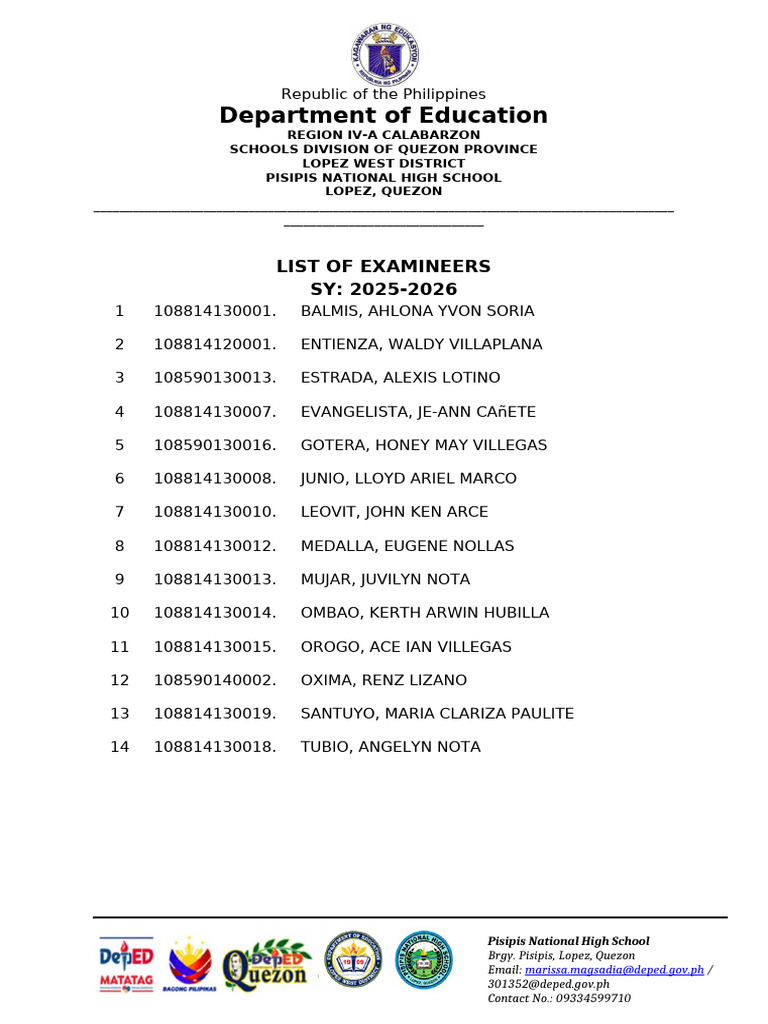 Pisipis NHS Letterhead | PDF