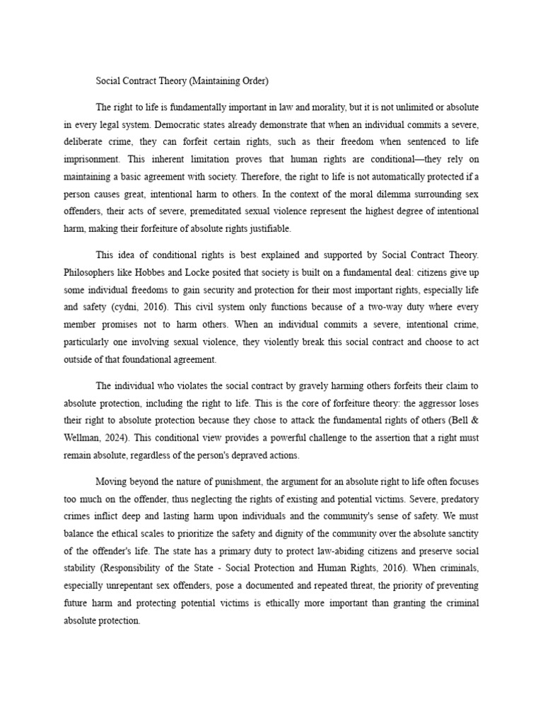 Social Contract Theory | PDF