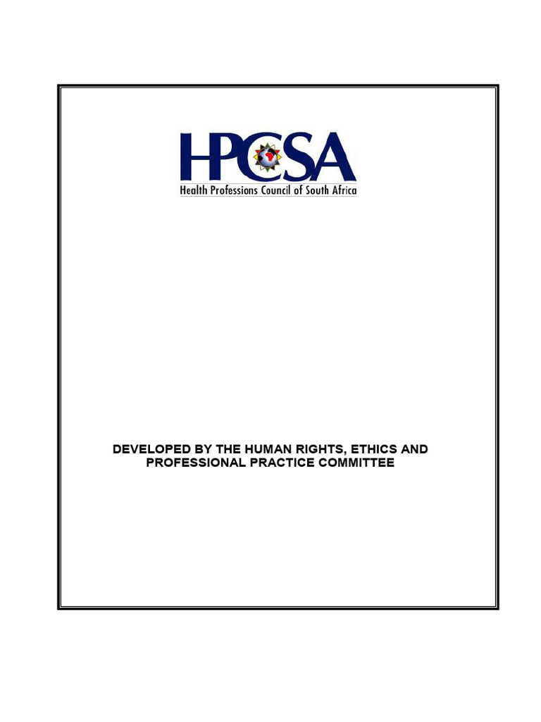 HPCSA Booklet 10 Guidelines For Good Practice in Telemedicine | PDF